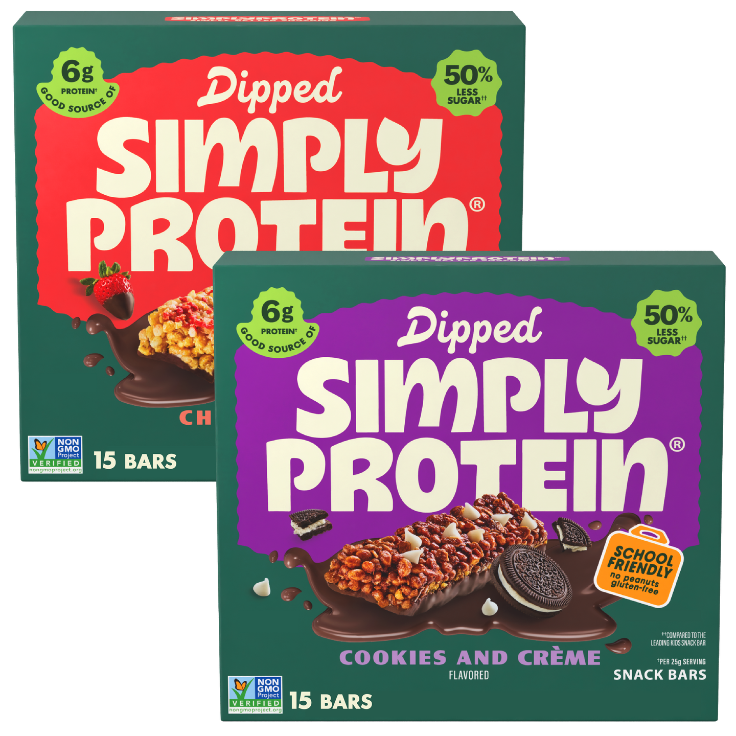 Dipped Bars - Chocoberry + Cookies & Crème Variety Pack – Simply Protein-US